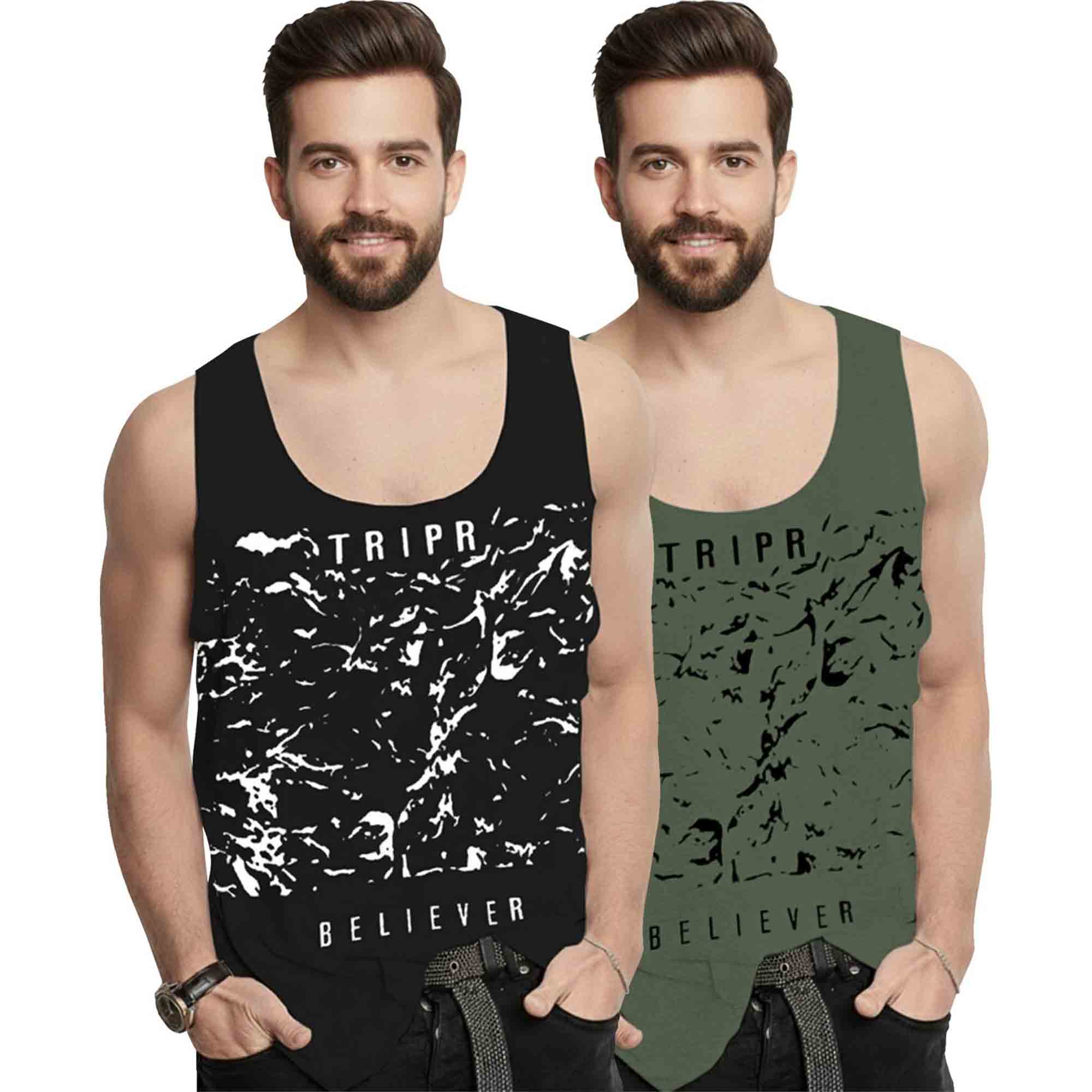 (Pack of 2) Men Printed Vests 13 Variants – TRIPR